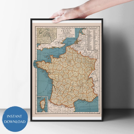 Popular France Atlas Digital Map Print Digital Download - Etsy