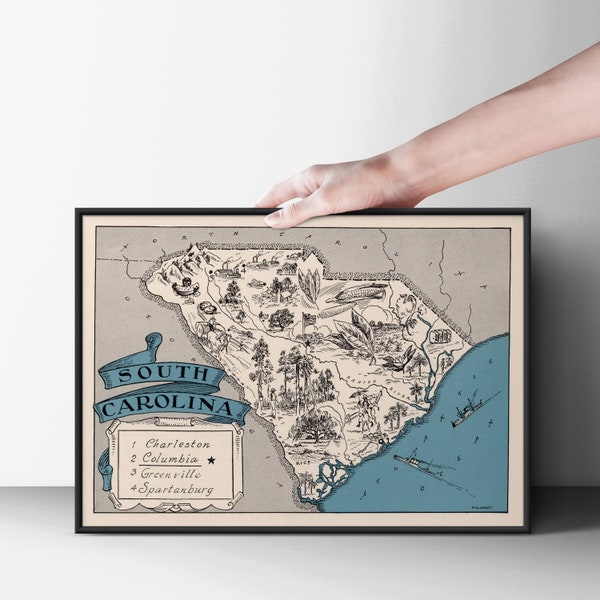 Cartoon Map of South America - Etsy