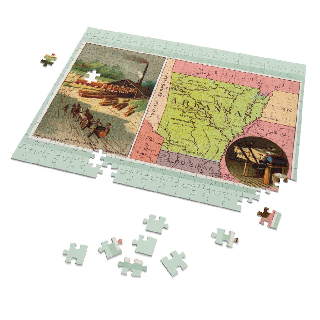 Vintage Arkansas Jigsaw Puzzle 252 Pieces Historic Map & - Etsy UK