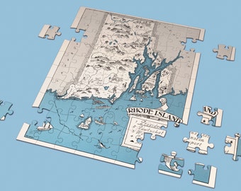 Jigsaw Puzzle Map of Oregon 252 Pieces Cartoon Style Map of USA 10x14in ...