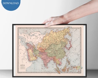 Educational Reference Map of China Pastel Colors Handmade With Numbered ...