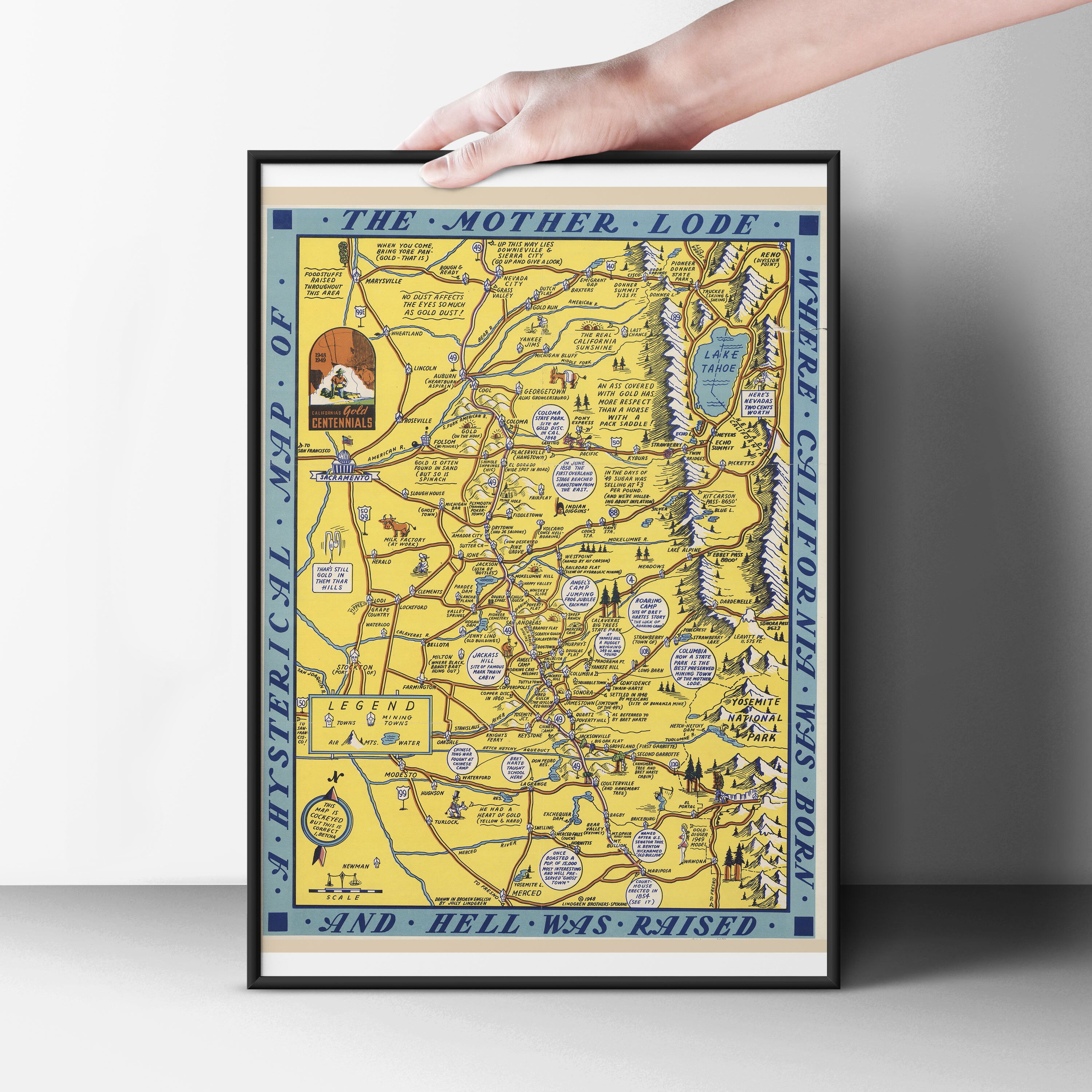 Hysterical Map of the Mother Lode Where California Was Born - Etsy