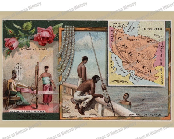 Illustrated Map of Persia 1890 Digital Print Historic - Etsy