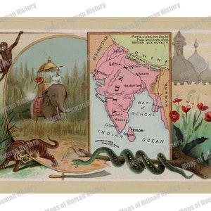 Illustrated Map of India 1890 Digital Print Historic - Etsy Canada