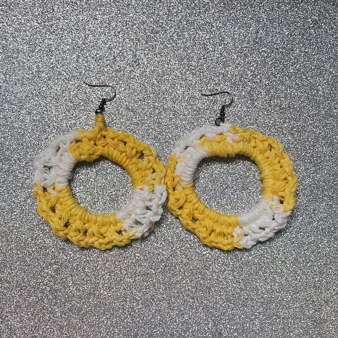 Crochet Flower Hoops Yellow Gradient - Etsy