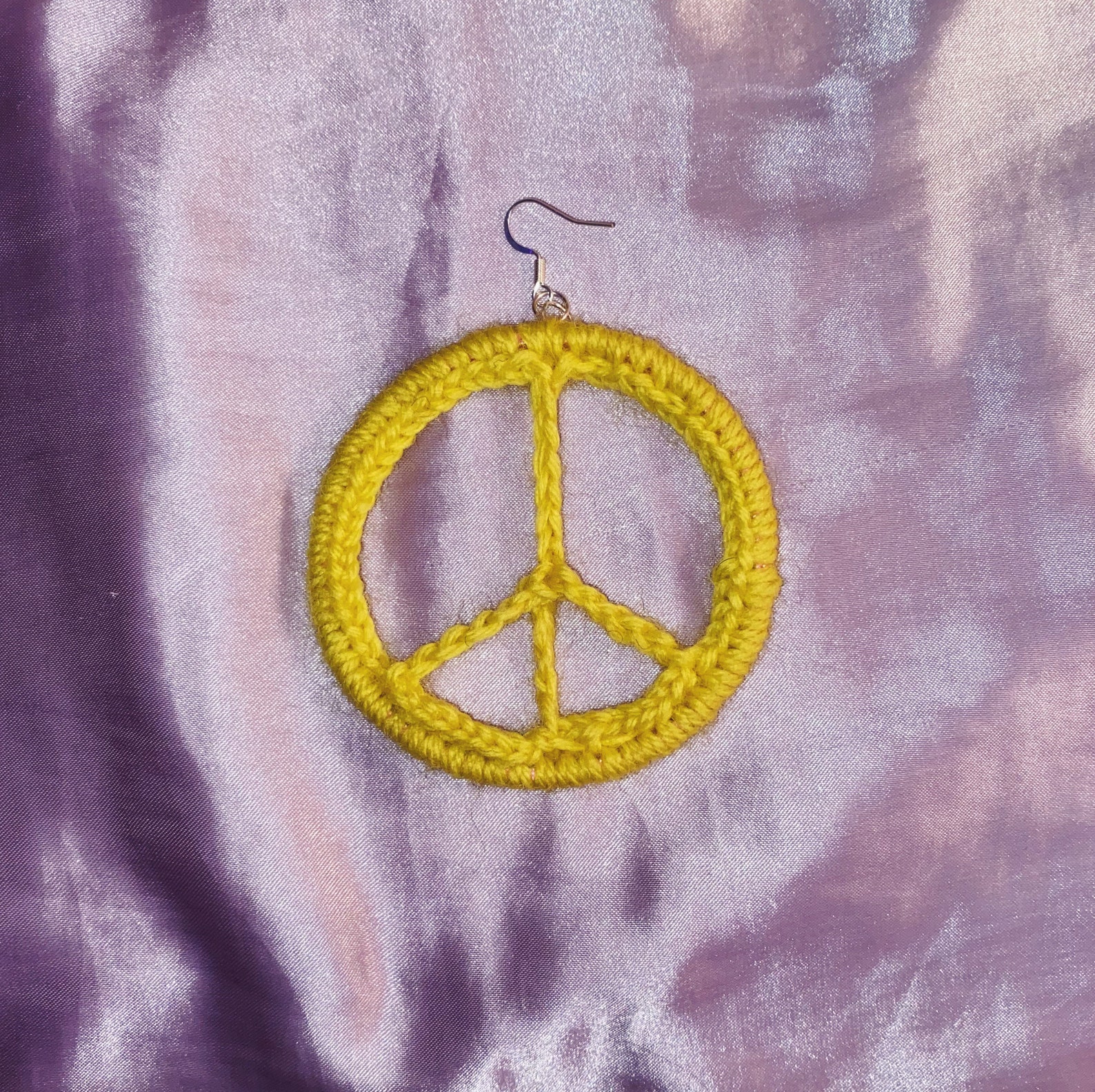 Crochet Peace Sign Earrings Custom Gift for Women Girlfriend Mom ...