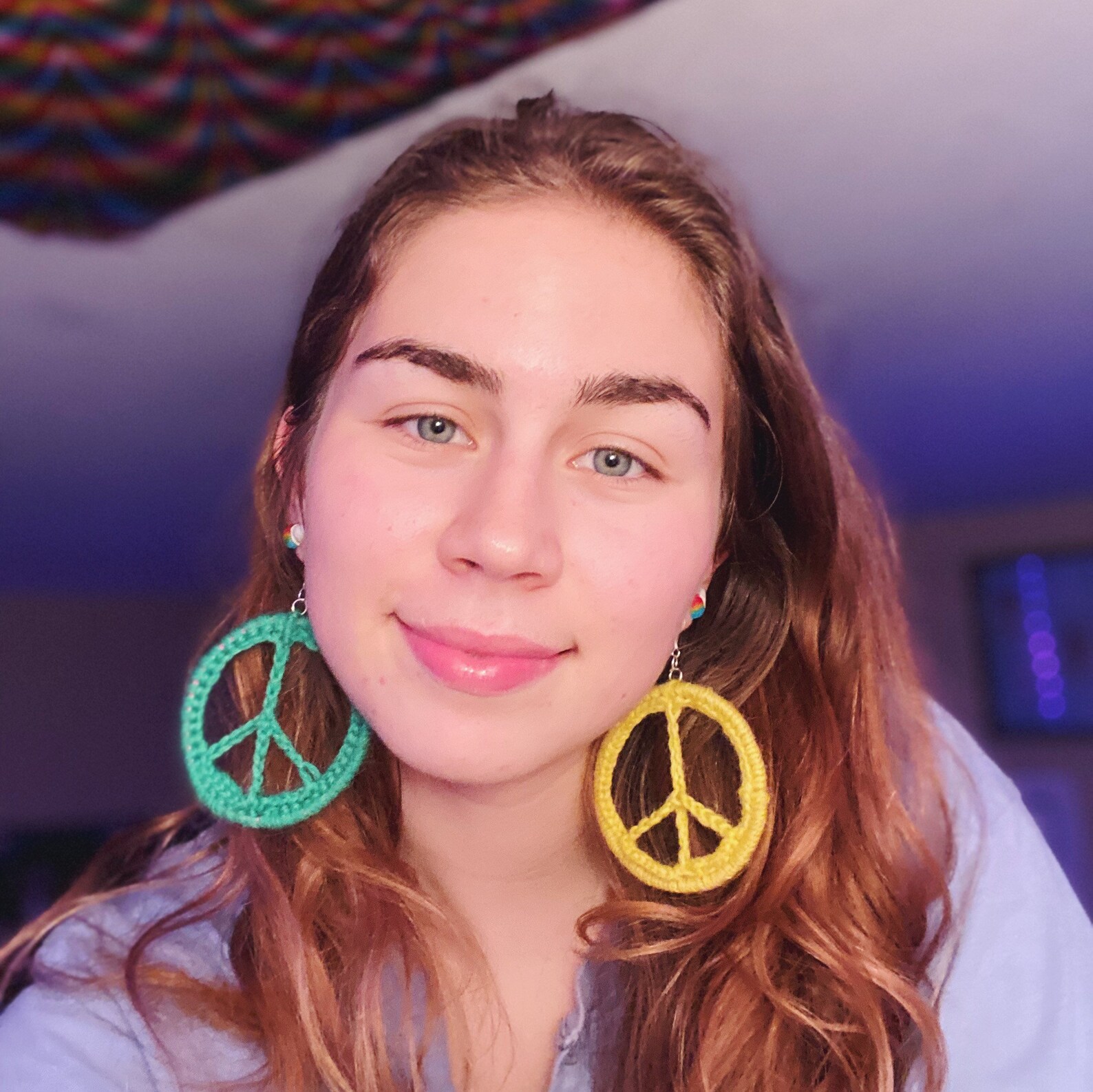 Crochet Peace Sign Earrings Custom Gift for Women Girlfriend Mom ...