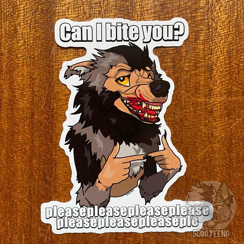 Werewolf Memes Furry Vinyl Stickers - Etsy