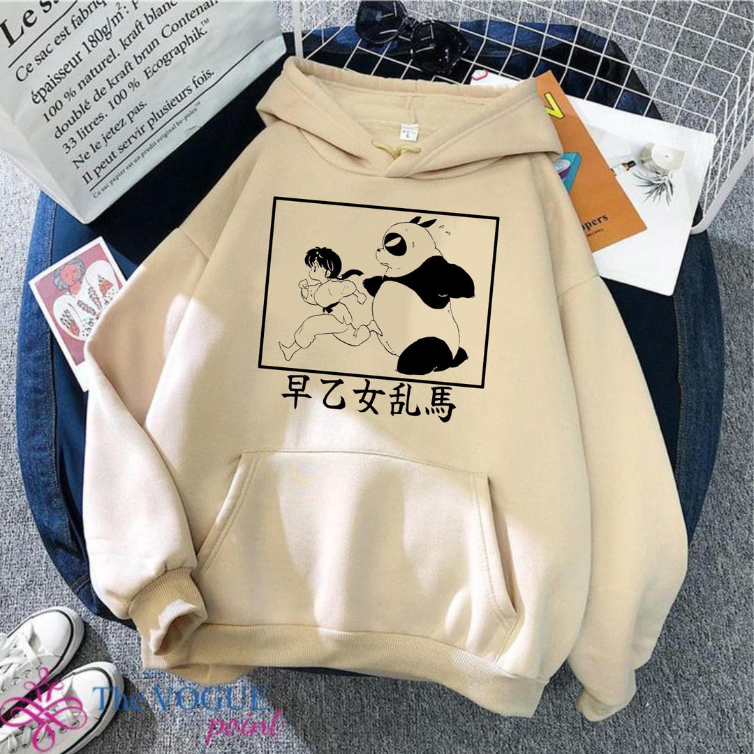 Ranma Saotome Anime Hooodie, Genma Panda Shirt, Funny Panda Manga Tee ...