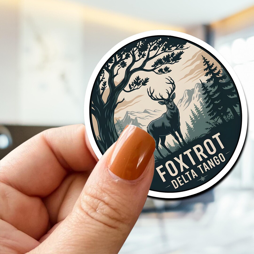 Foxtrot Delta Tango Sticker, Nature-inspired Decals, Adventure Stickers ...