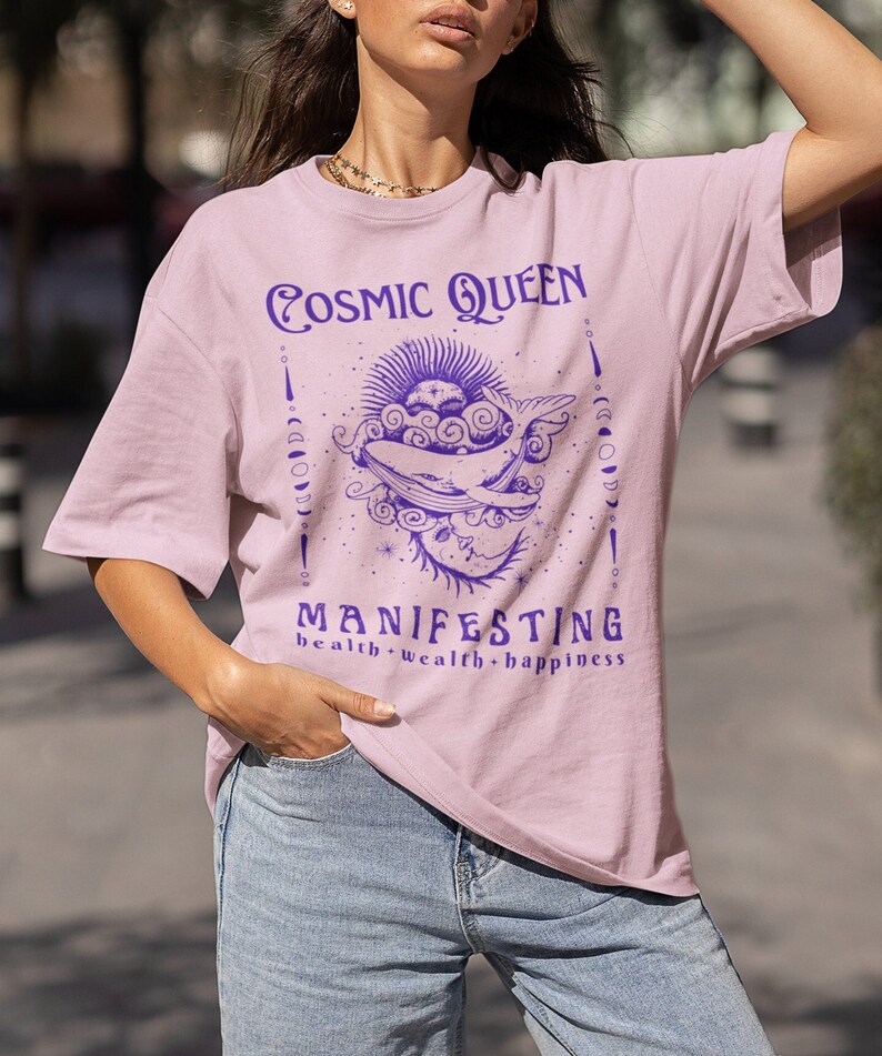 Cosmic Whale Manifest Tshirt Tarot Shirt Mystical Shirt Celestial Tee ...