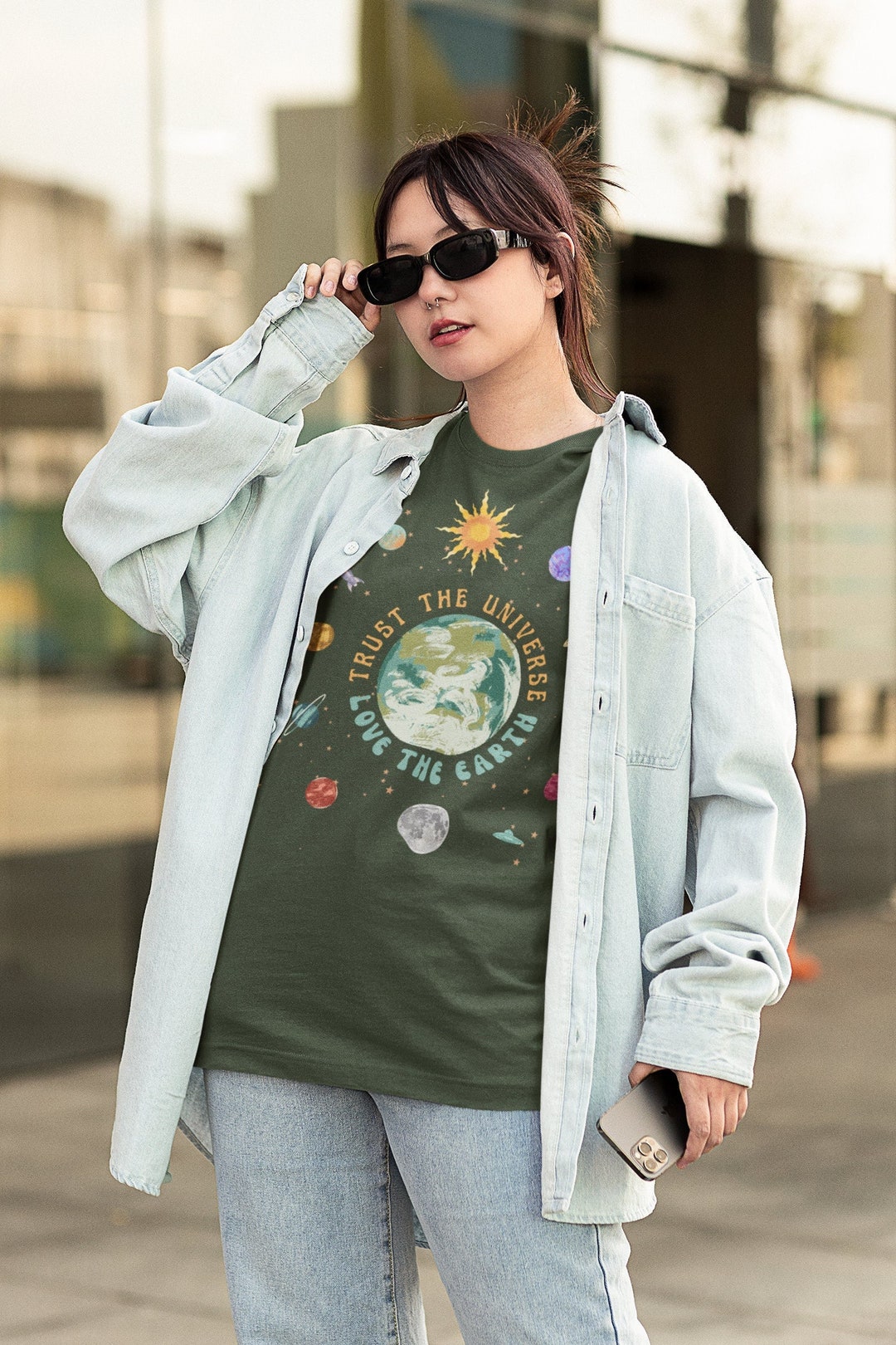 Trust the Universe Love the Earth VSCO Shirt, Earth Day Shirt, Retro T ...