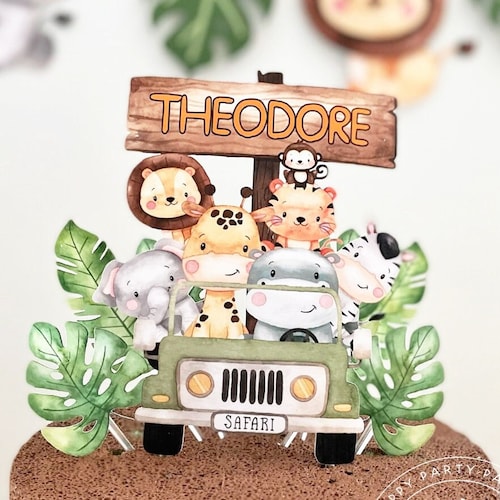 Safari Cake Topper Wild Jungle Animals Cake Topper - Etsy