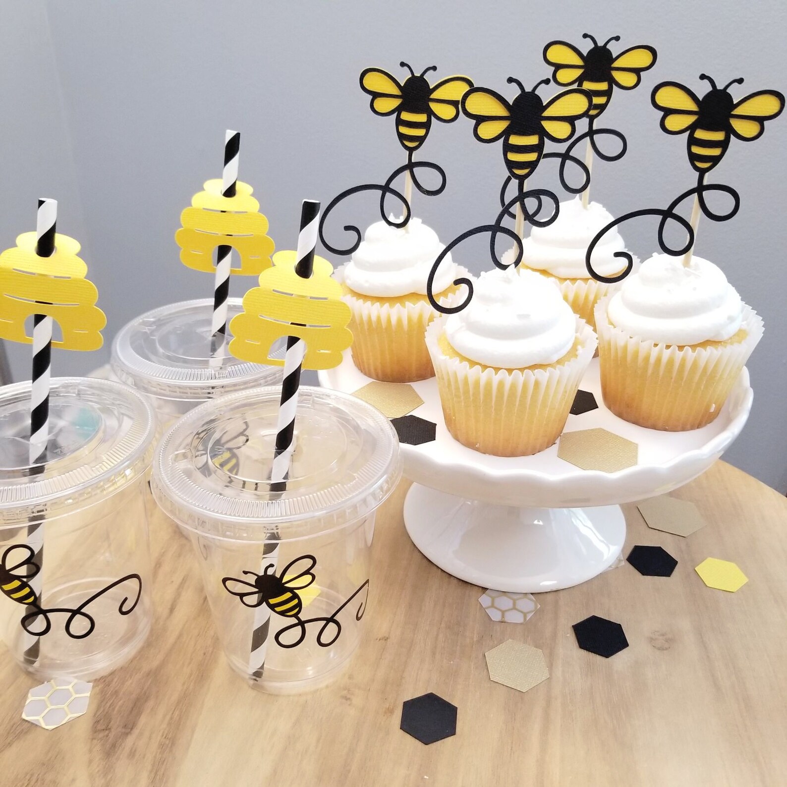 Bumblebee Baby Shower Cups Bee Party Cup Little Honey Bee | Etsy