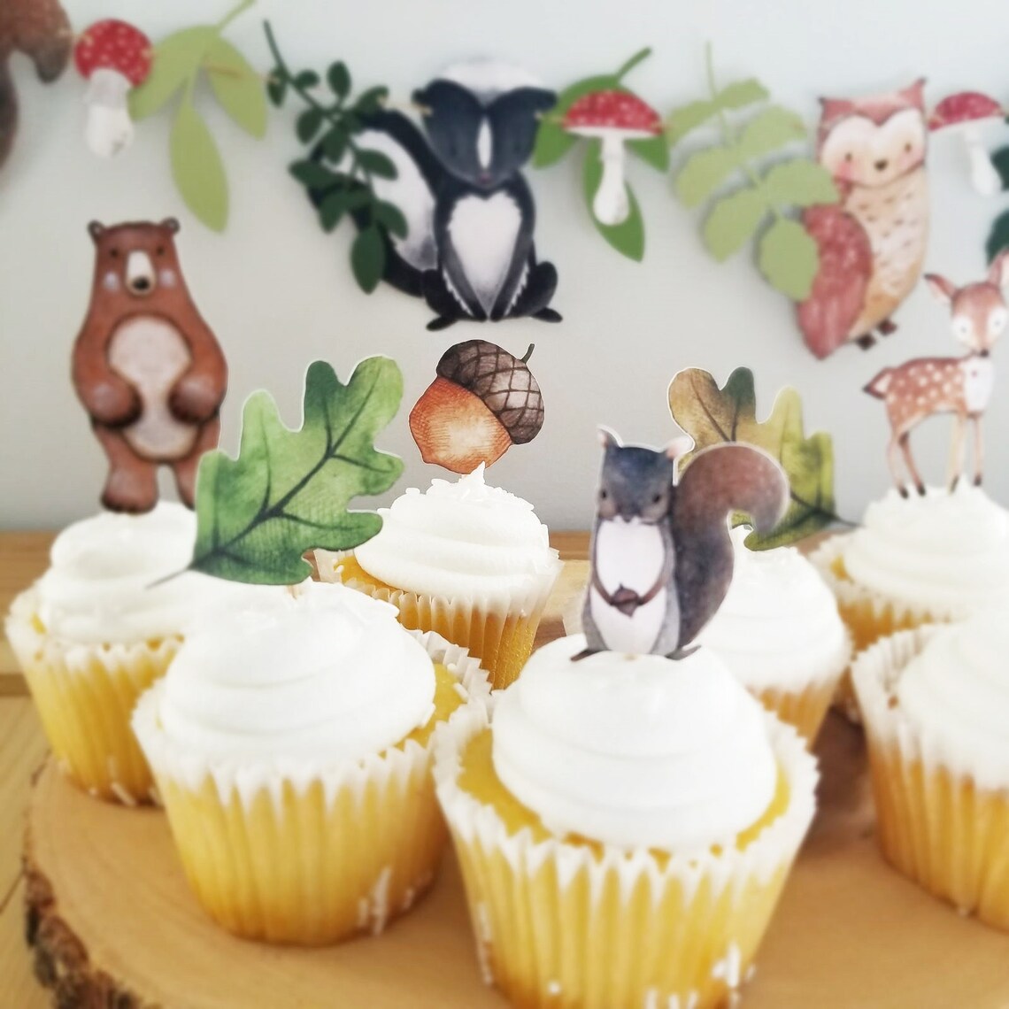 Woodland Cupcake Toppers Forest Animals Woodland Theme - Etsy