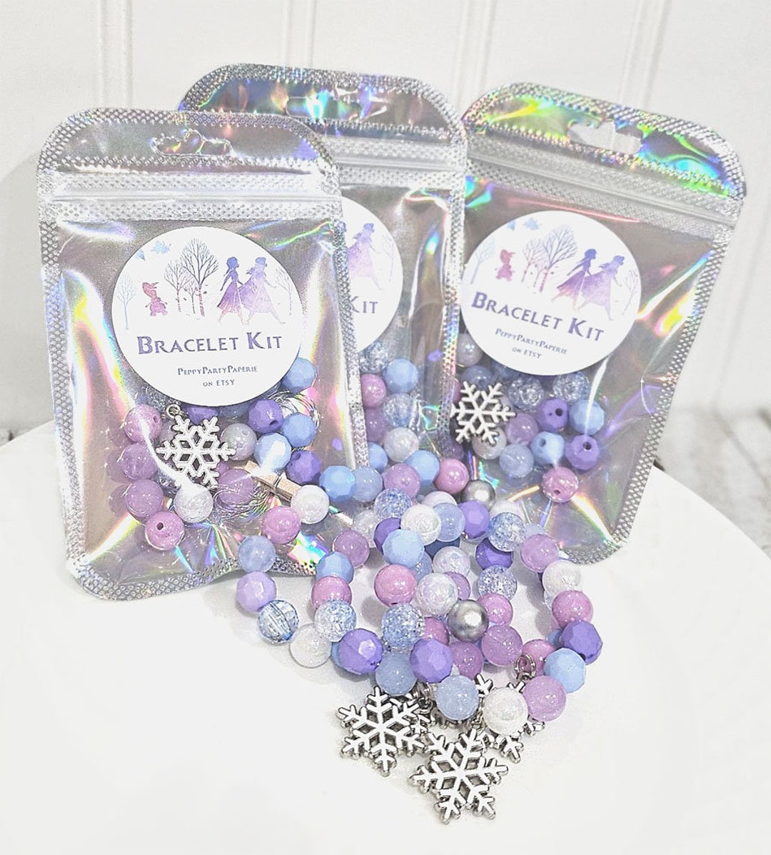 Frozen Bracelet Kit, Snowflake Party Favors, DIY Bracelets for Kids ...