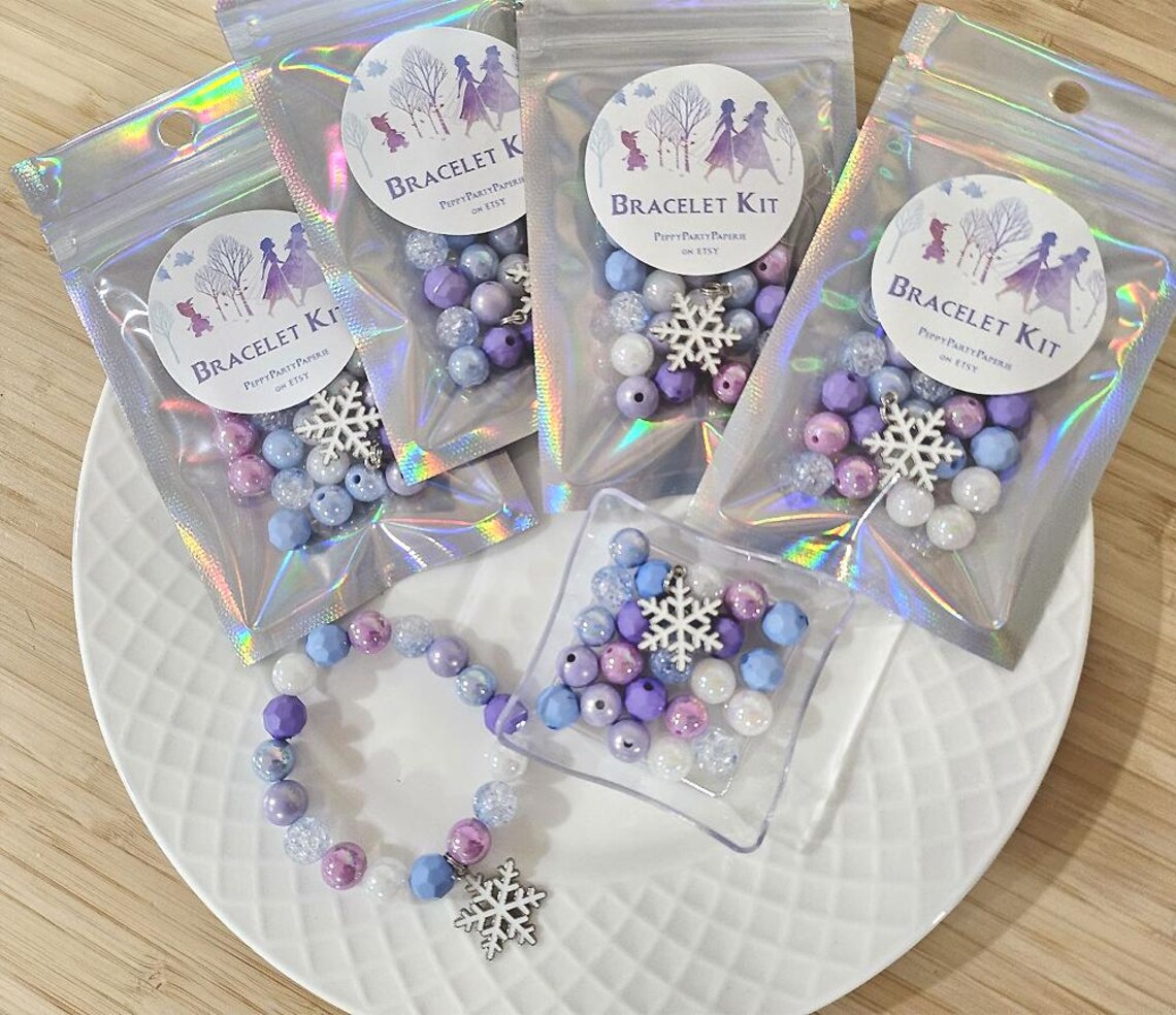 Snowflake Bracelet Kit, Snowflake Party Favors, DIY Activities for Kids ...