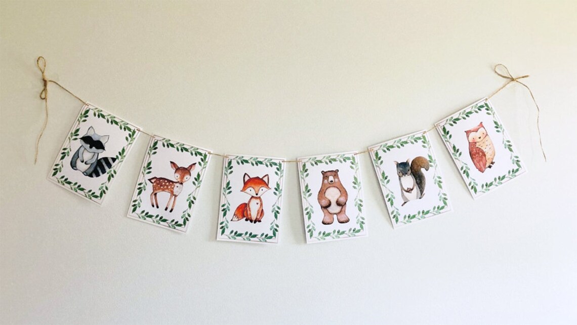 Woodland Animals Baby Shower Woodland Animals Banner | Etsy
