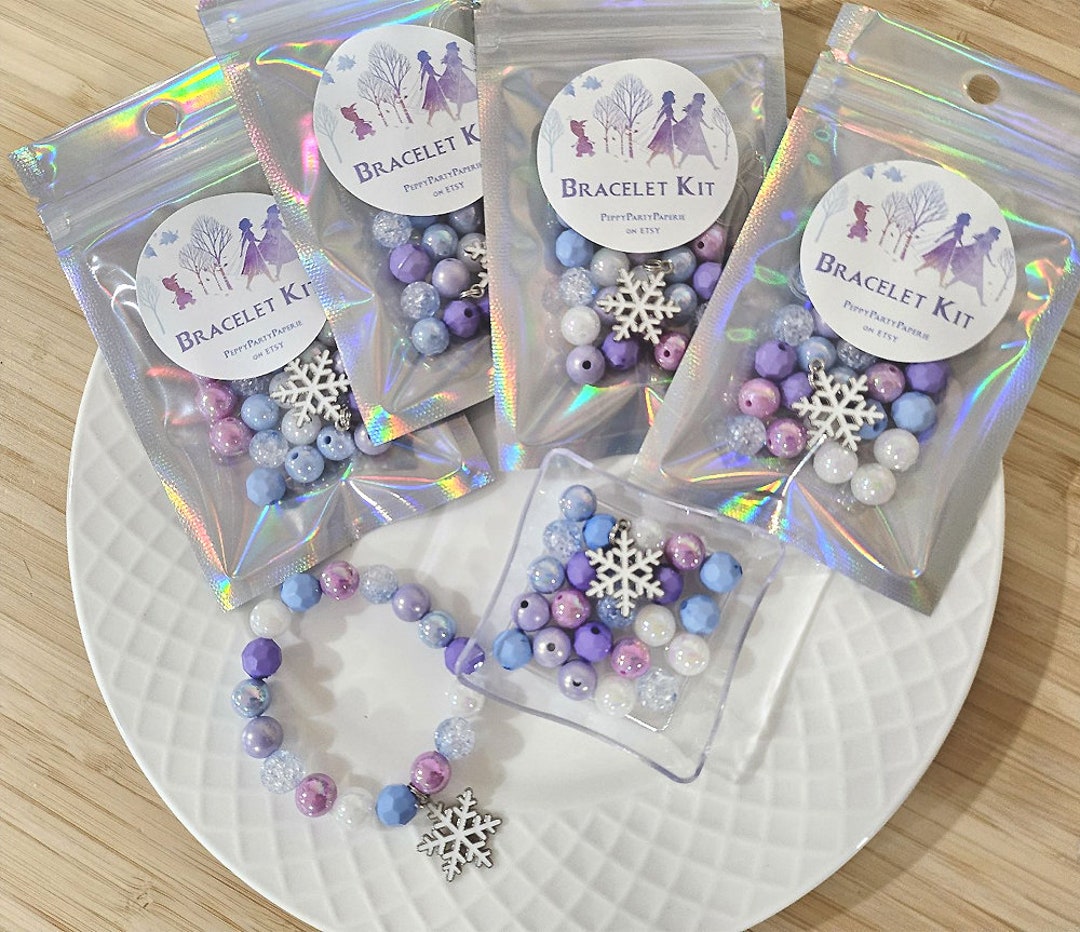 Frozen Bracelet Kit, Snowflake Party Favors, DIY Bracelets for Kids ...