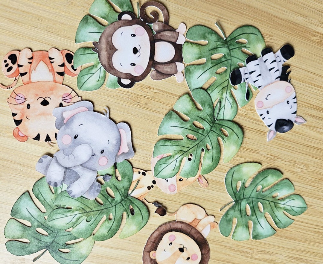 Safari Animal Cutouts, Table Confetti, Jungle Theme Party, Safari Party ...