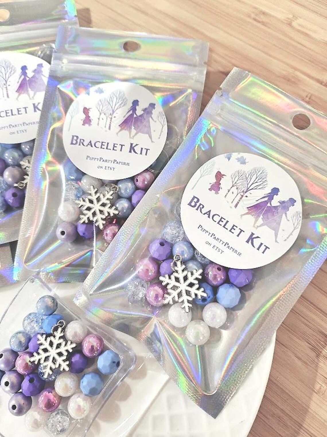 Snowflake Bracelet Kit, Snowflake Party Favors, DIY Activities for Kids ...