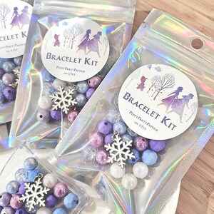 Frozen Bracelet Kit, Snowflake Party Favors, DIY Bracelets for Kids ...