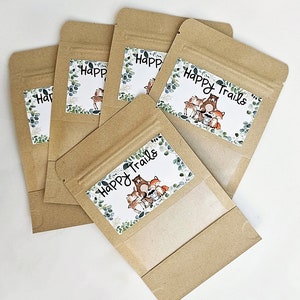 Woodland Treat Bags Set of 12, Paper Stand up Pouches, Woodland Party ...