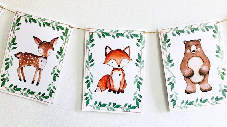 Woodland Animals Baby Shower Woodland Animals Banner | Etsy