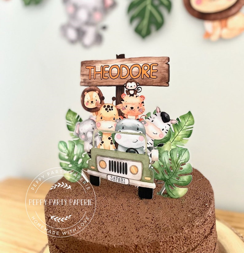 Safari Cake Topper Wild Jungle Animals Cake Topper - Etsy