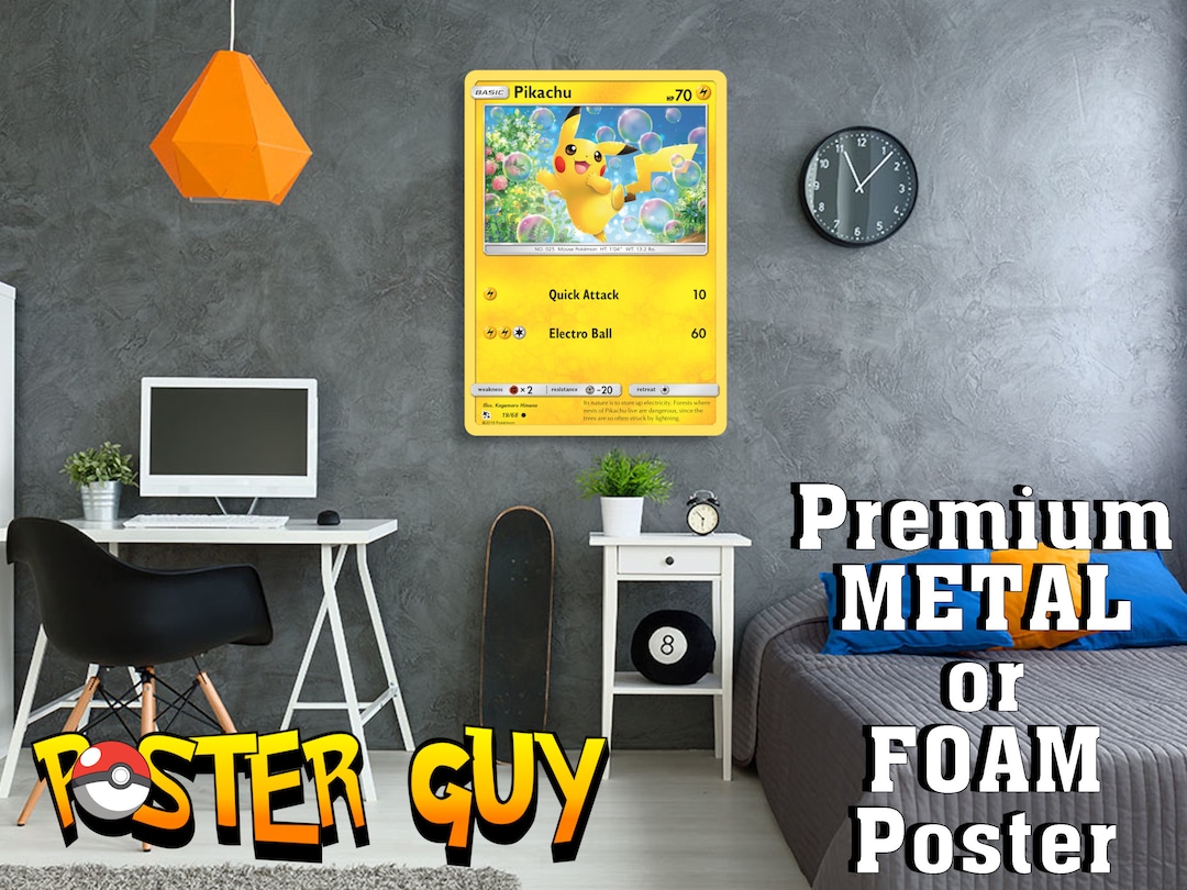 LARGE Pokemon Card Wall Art Metal or Foam Poster Available Pikachu More ...