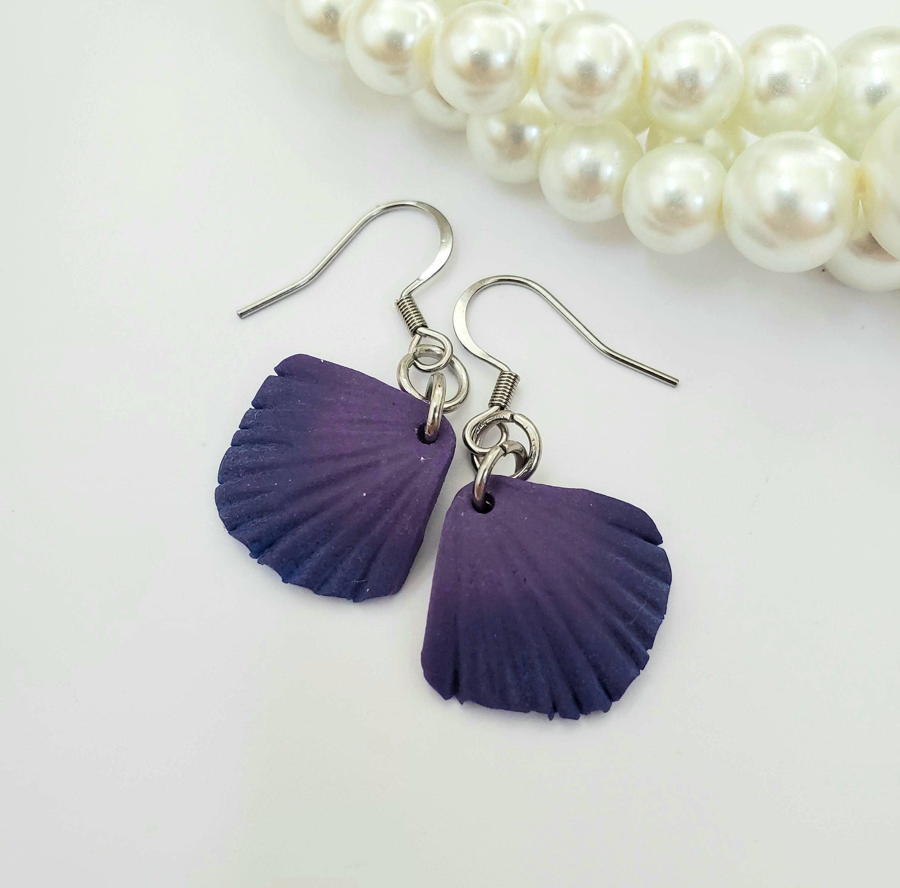 Seashell Polymer Clay Earrings - Polymer Clay Summer Seashell Earrings ...