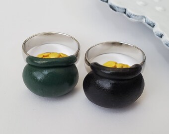 Pot of Gold Polymer Clay Miniature - Pot of Gold Jewelry - Pot of Gold ...