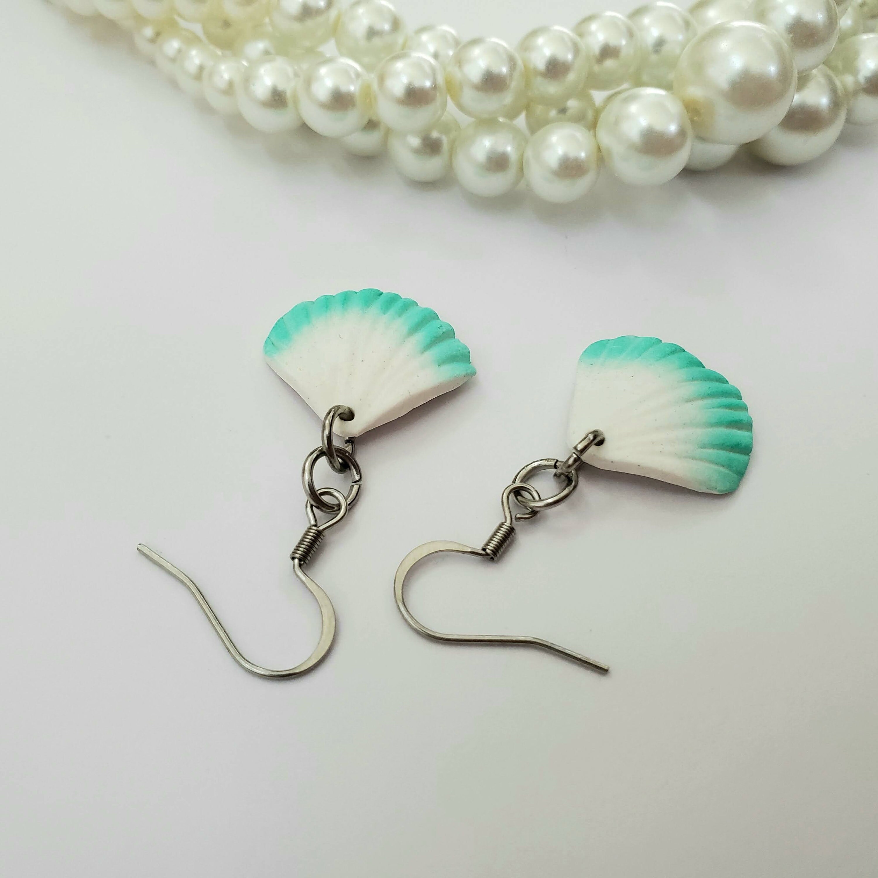 Seashell Polymer Clay Earrings - Polymer Clay Summer Seashell Earrings ...