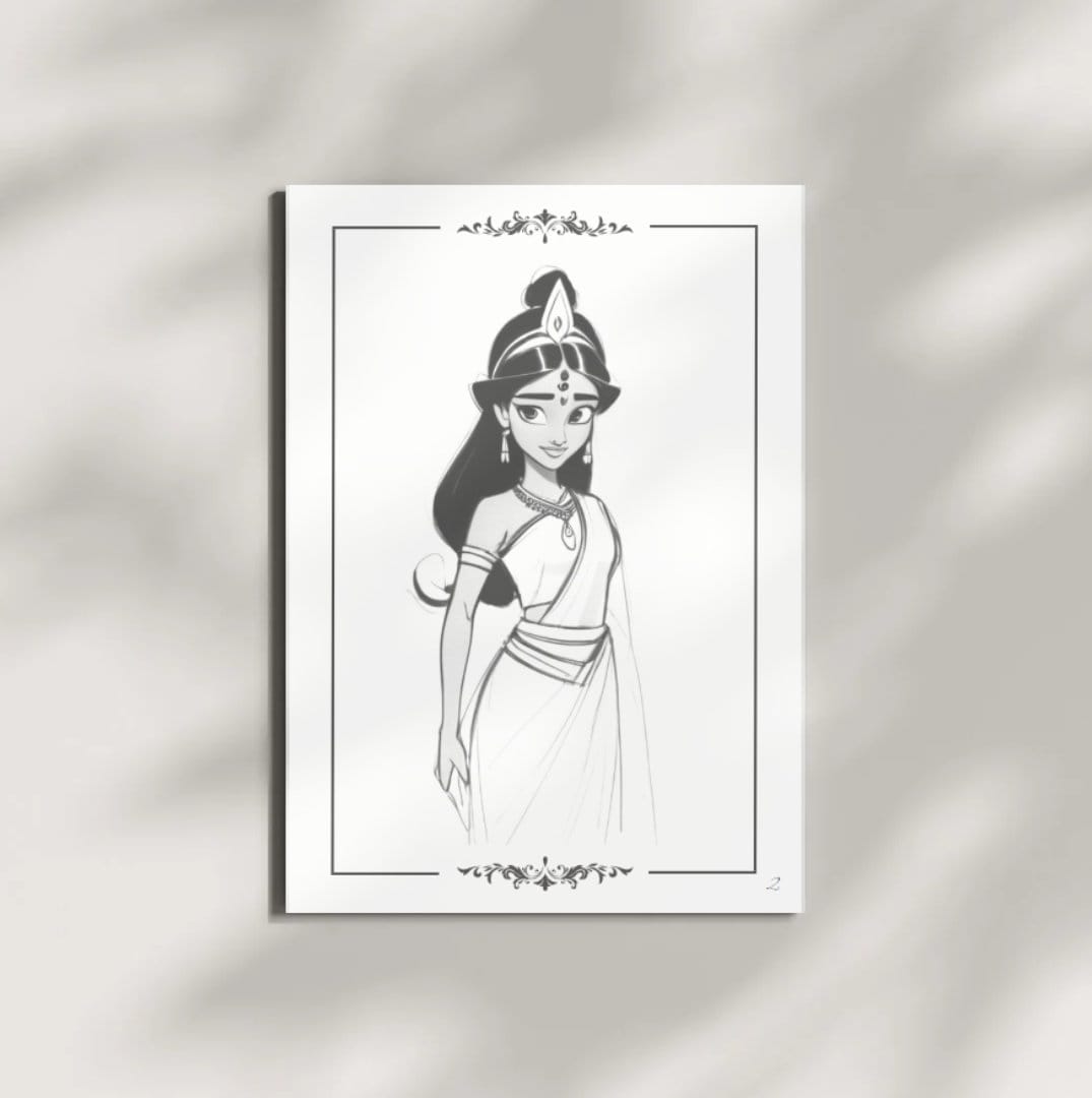 Indian Princess Colouring Book| 50 Sheets| Royal Colouring Pages| Fairy ...