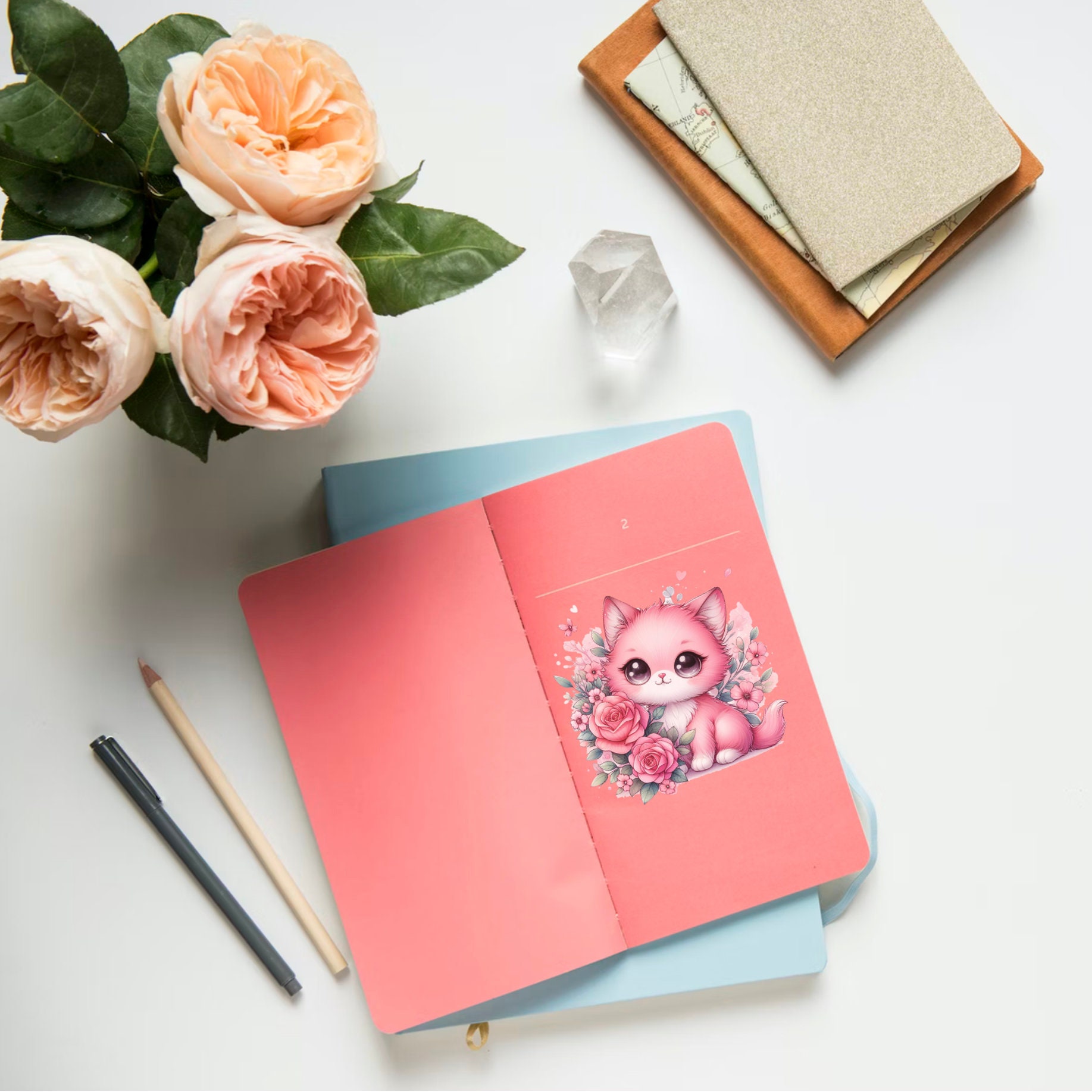 Cute Chibi Cat Clipart Bundle Kawaii Watercolour 25 Cute Cats PNG for ...