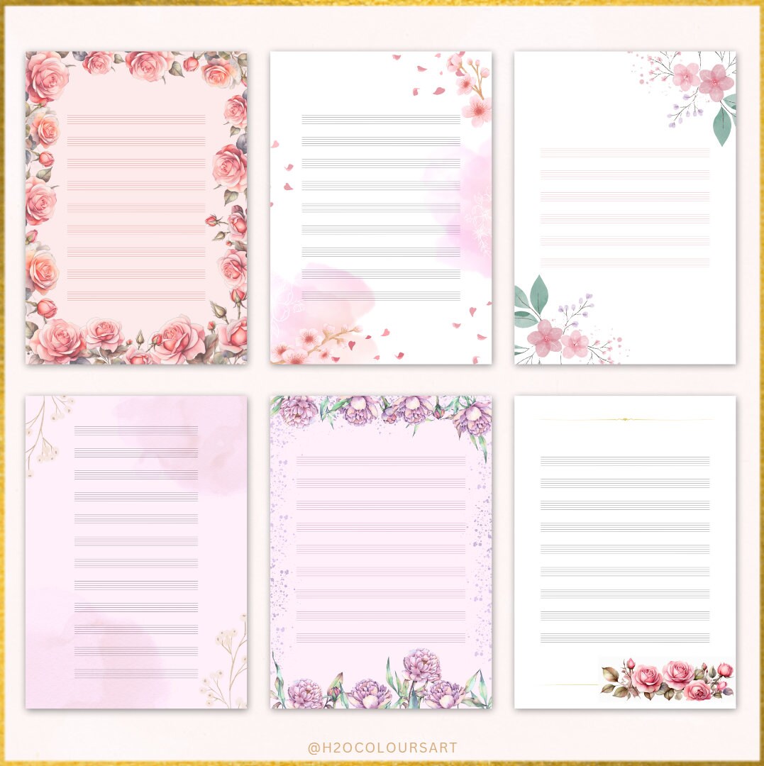 Manuscript Paper| 30 Digital Blank Music Sheets| A4 PDF Staved Music ...