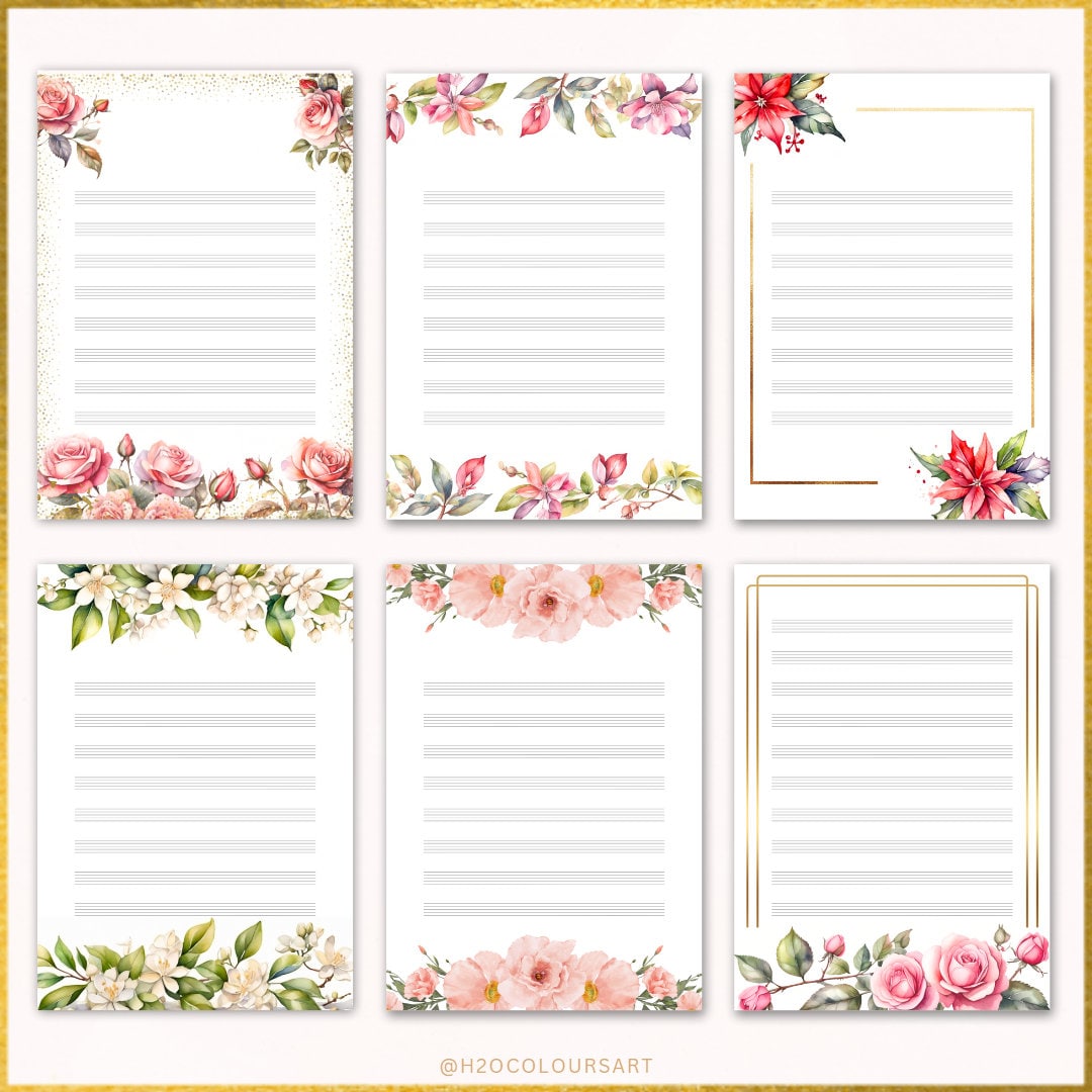 Manuscript Paper 30 Digital Blank Music Sheets A4 PDF Staved Music ...