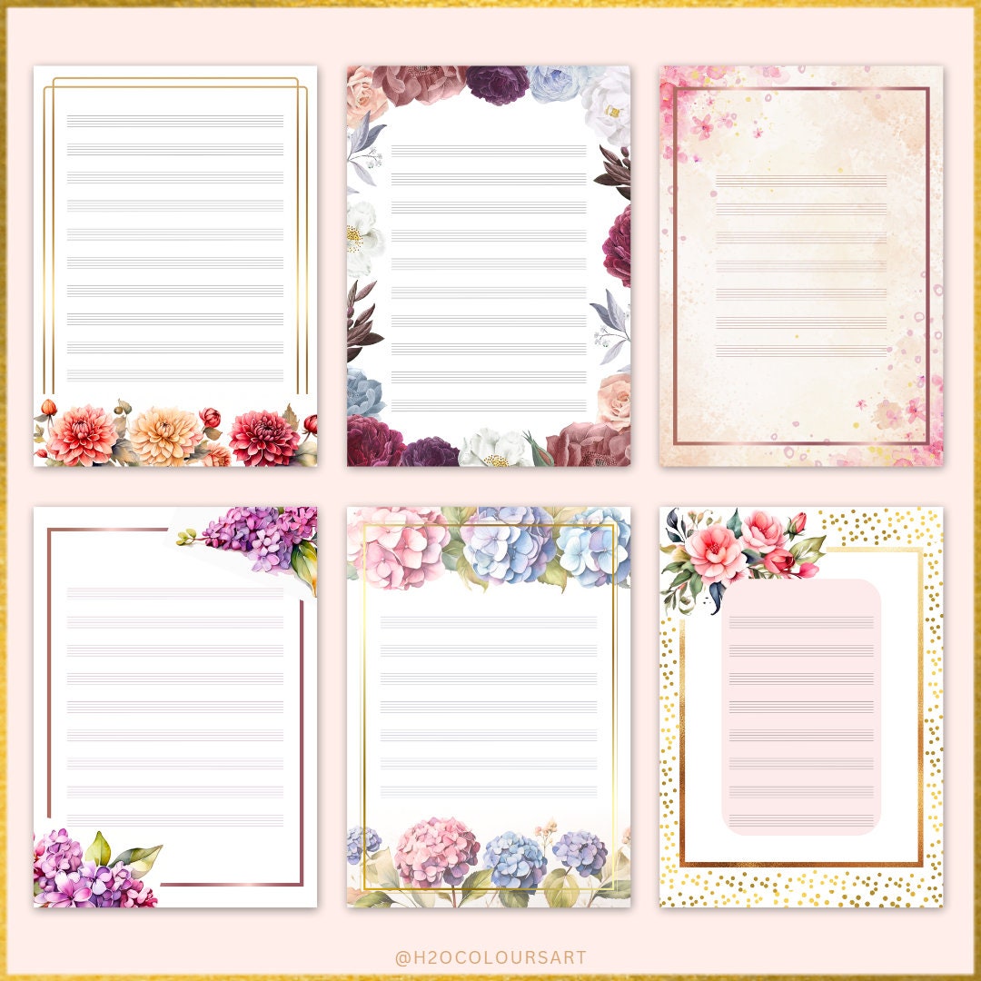 Manuscript Paper| 30 Digital Blank Music Sheets| A4 PDF Staved Music ...