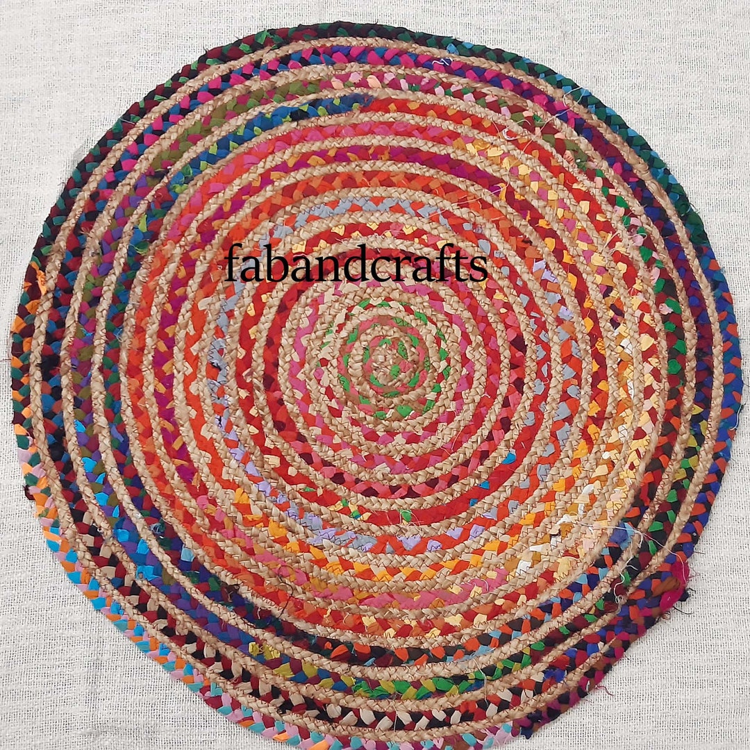 Hand Made Braided Jute Rug Mate Etc - Etsy