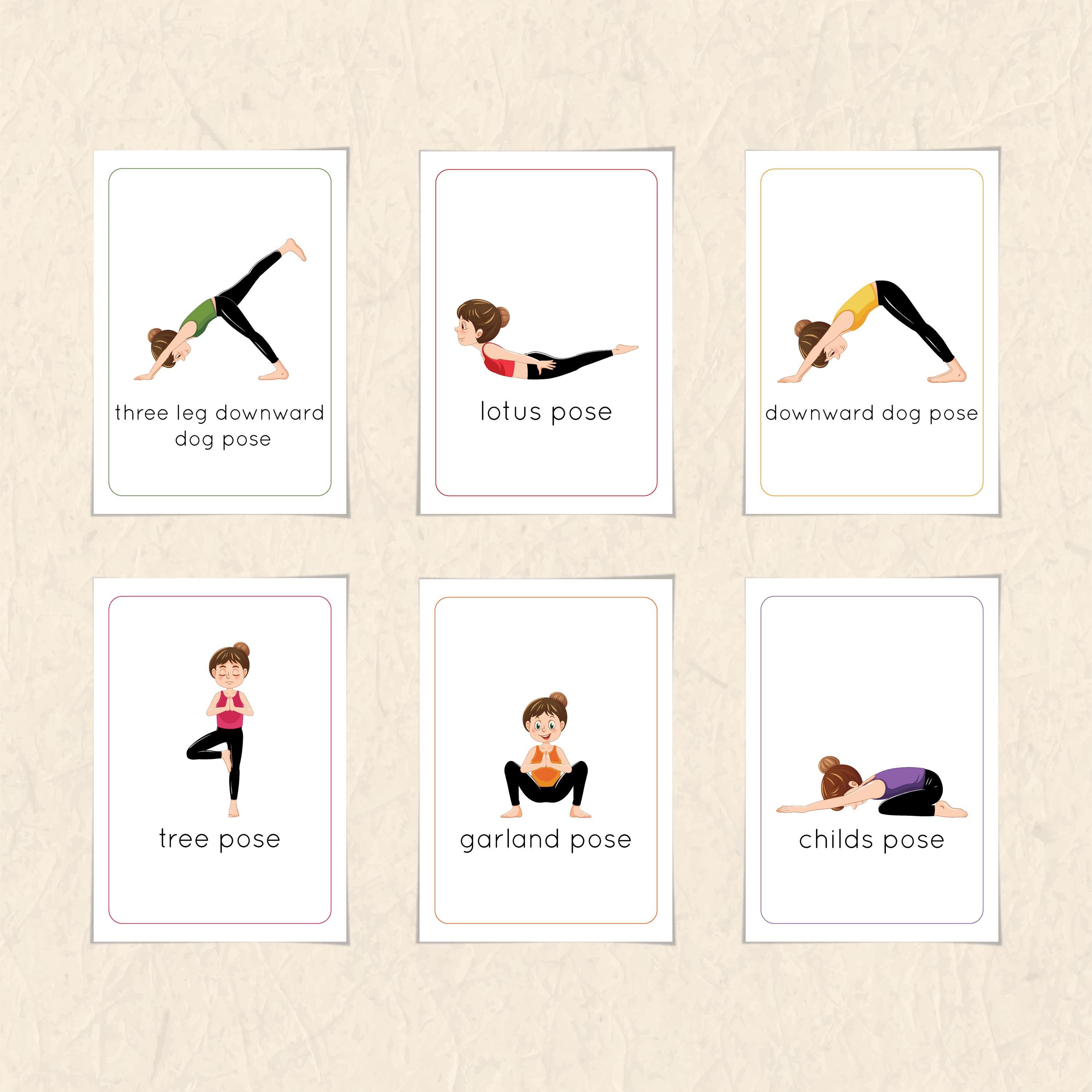 Kids Yoga Flashcards | 24 Printable Yoga Poses for Mindfulness & Play ...