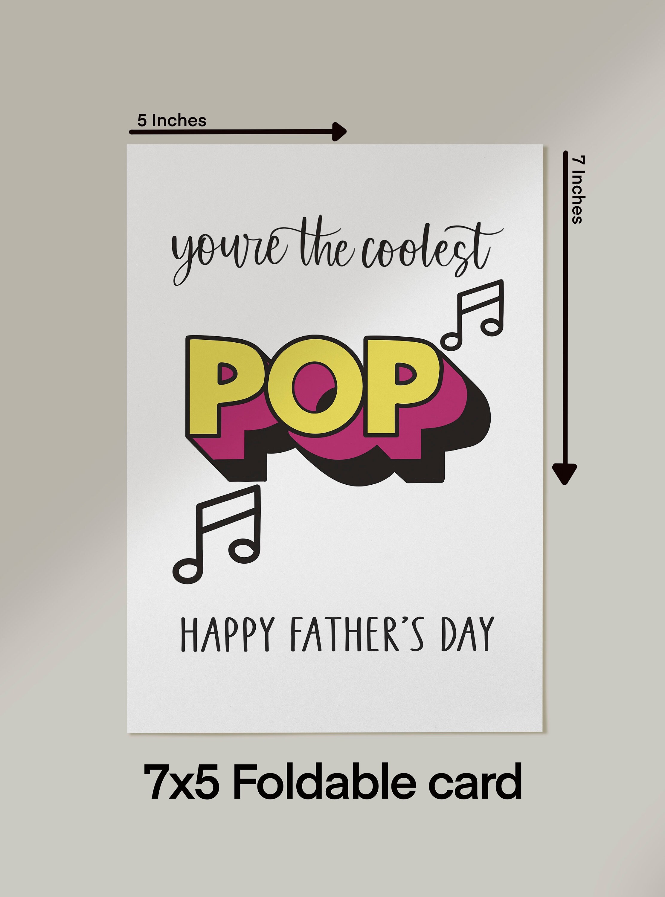Printable Funny Father's Day Card you're the Coolest Pop Happy Fathers ...