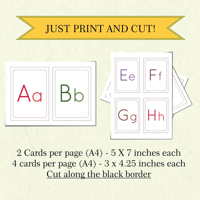Rainbow Alphabet Flashcards for Toddlers, Printable ABC Flashcards ...
