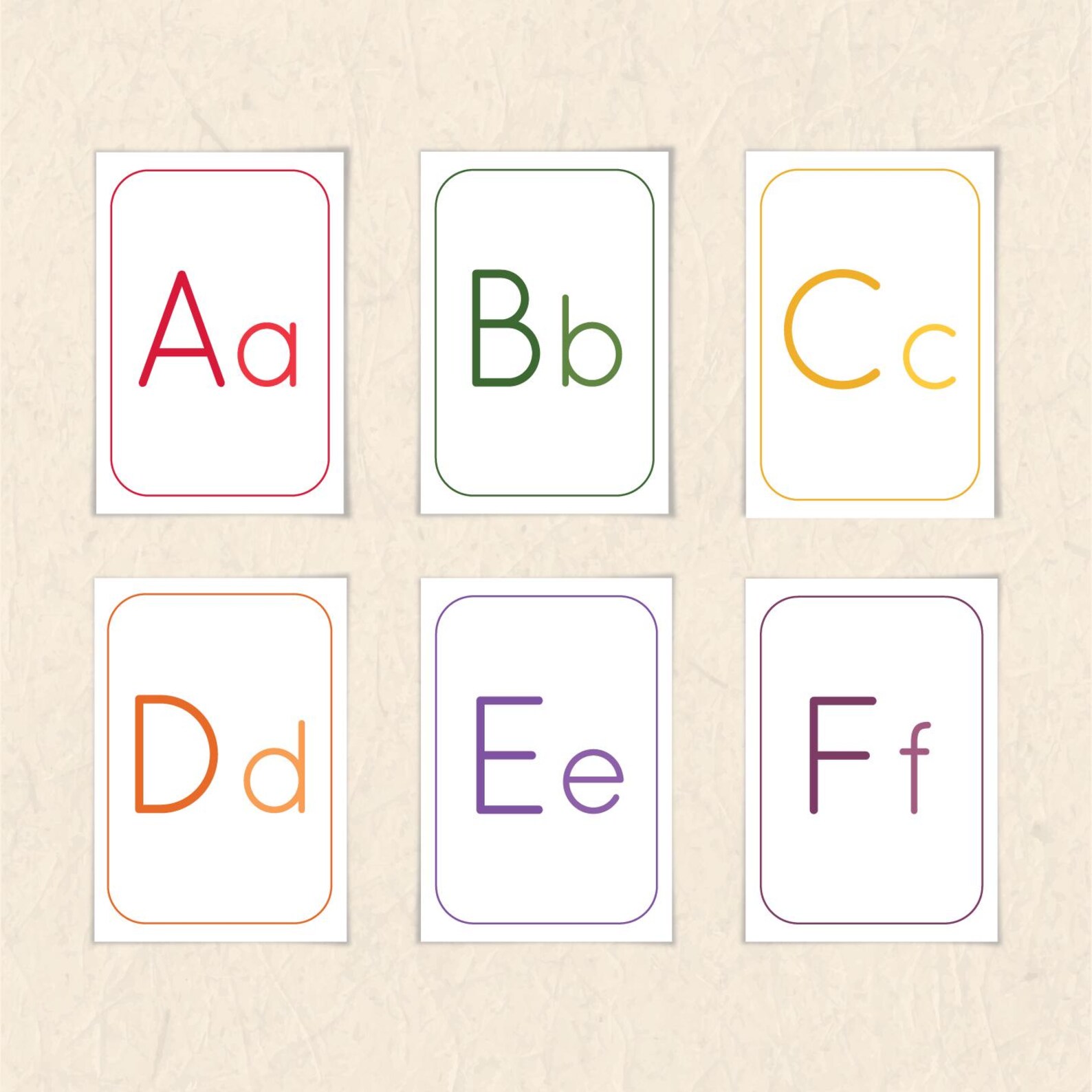 Rainbow Alphabet Flashcards for Toddlers, Printable ABC Flashcards ...