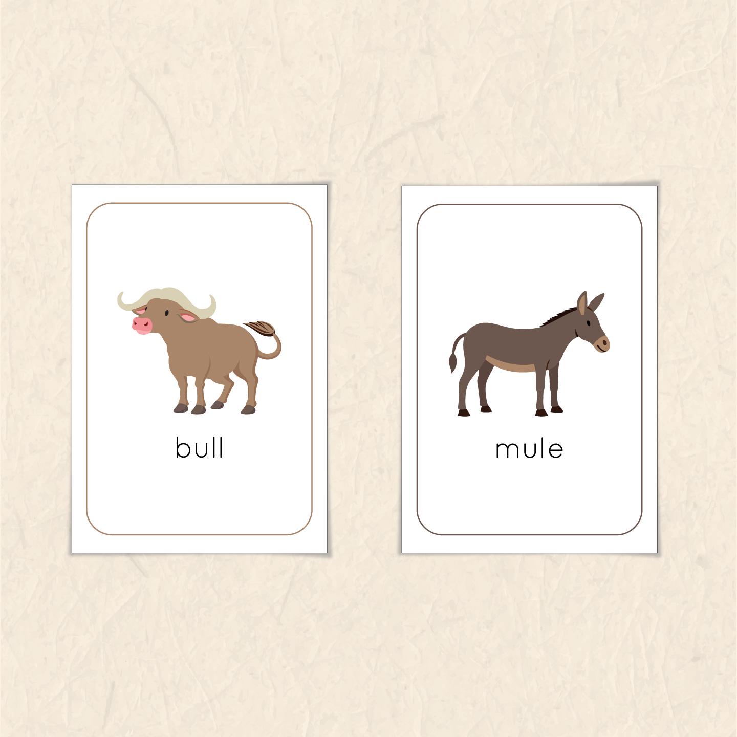 Farm Animals Flashcards Printable, Montessori Toddler Learning ...
