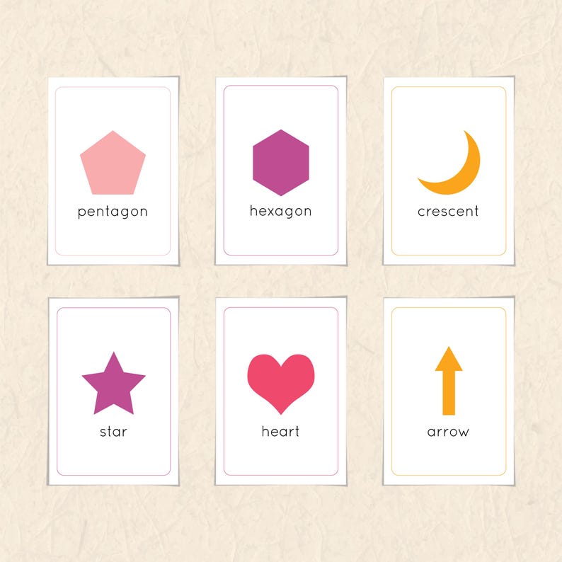 15 Shapes Flashcards Montessori-inspired Learning for Toddlers ...