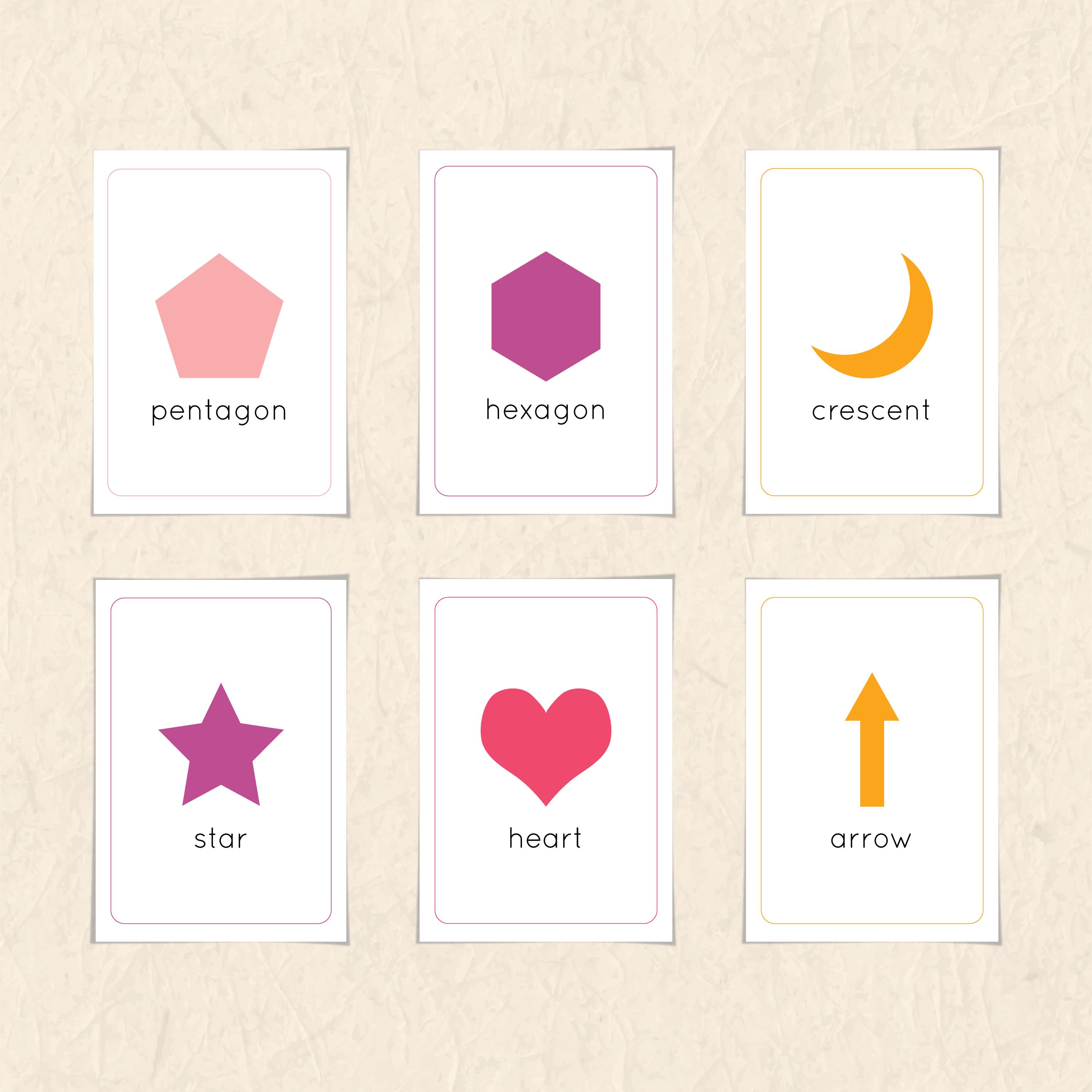 15 Shapes Flashcards Montessori-inspired Learning for Toddlers ...