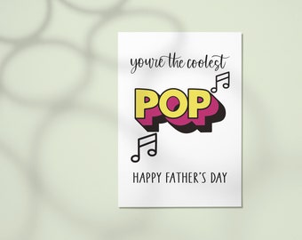 Funny Father's Day Card you're the Coolest Pop Happy Fathers Day Card ...
