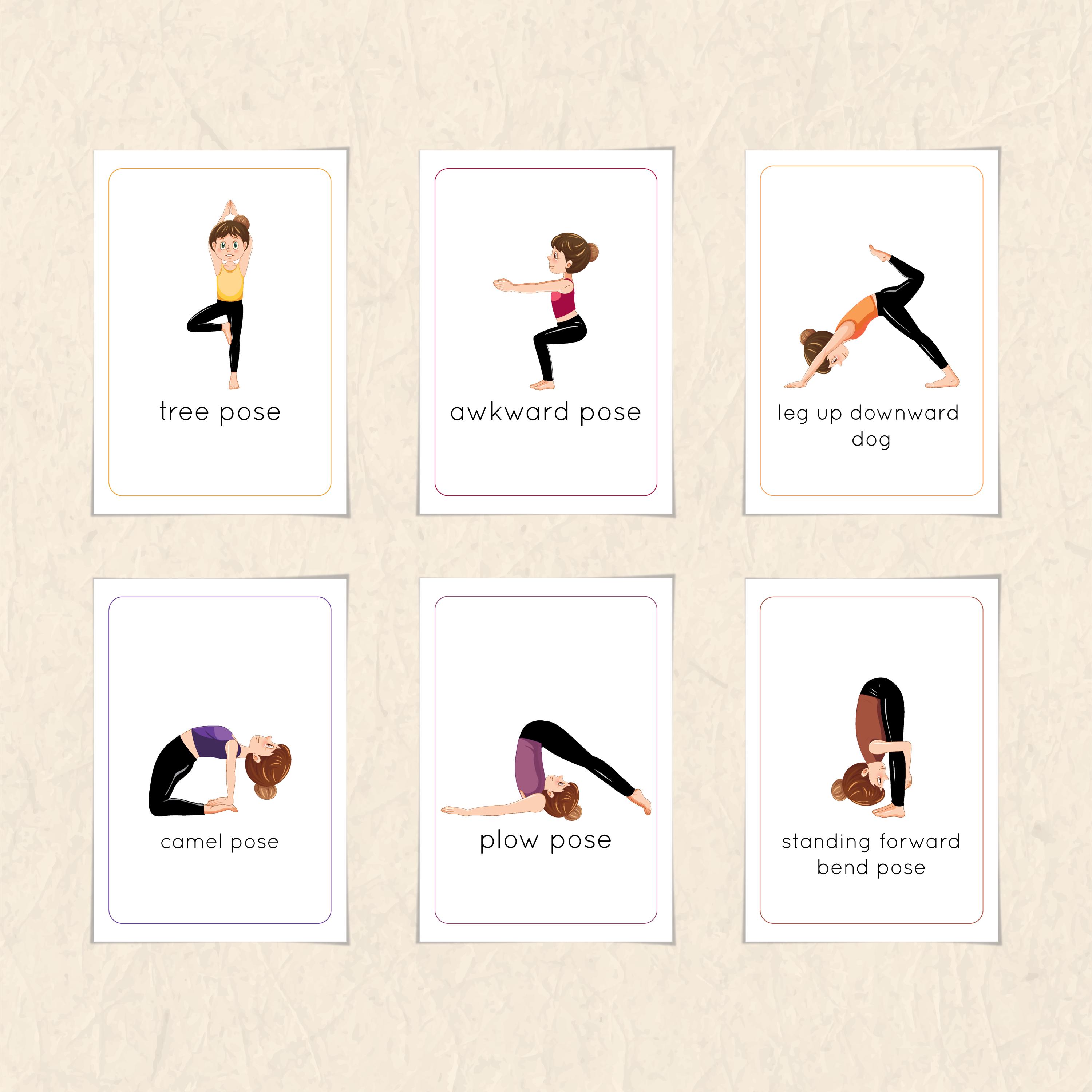 Kids Yoga Flashcards | 24 Printable Yoga Poses for Mindfulness & Play ...