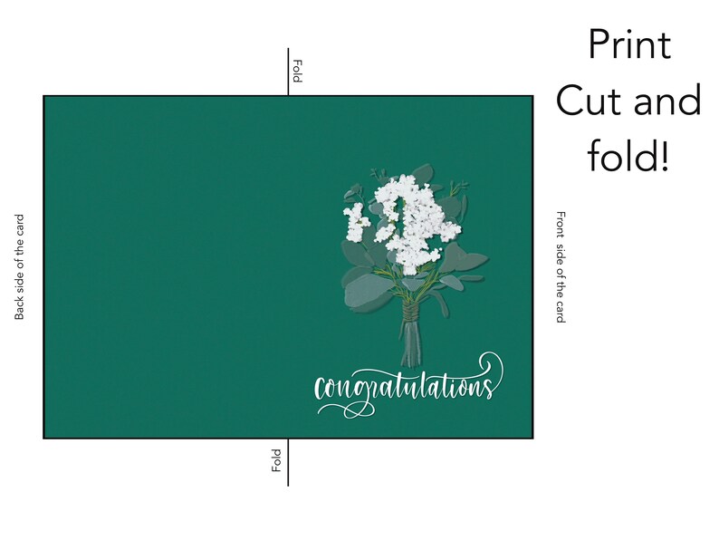 Printable Congratulations Greeting Card, Congrats Greeting Card, Floral ...