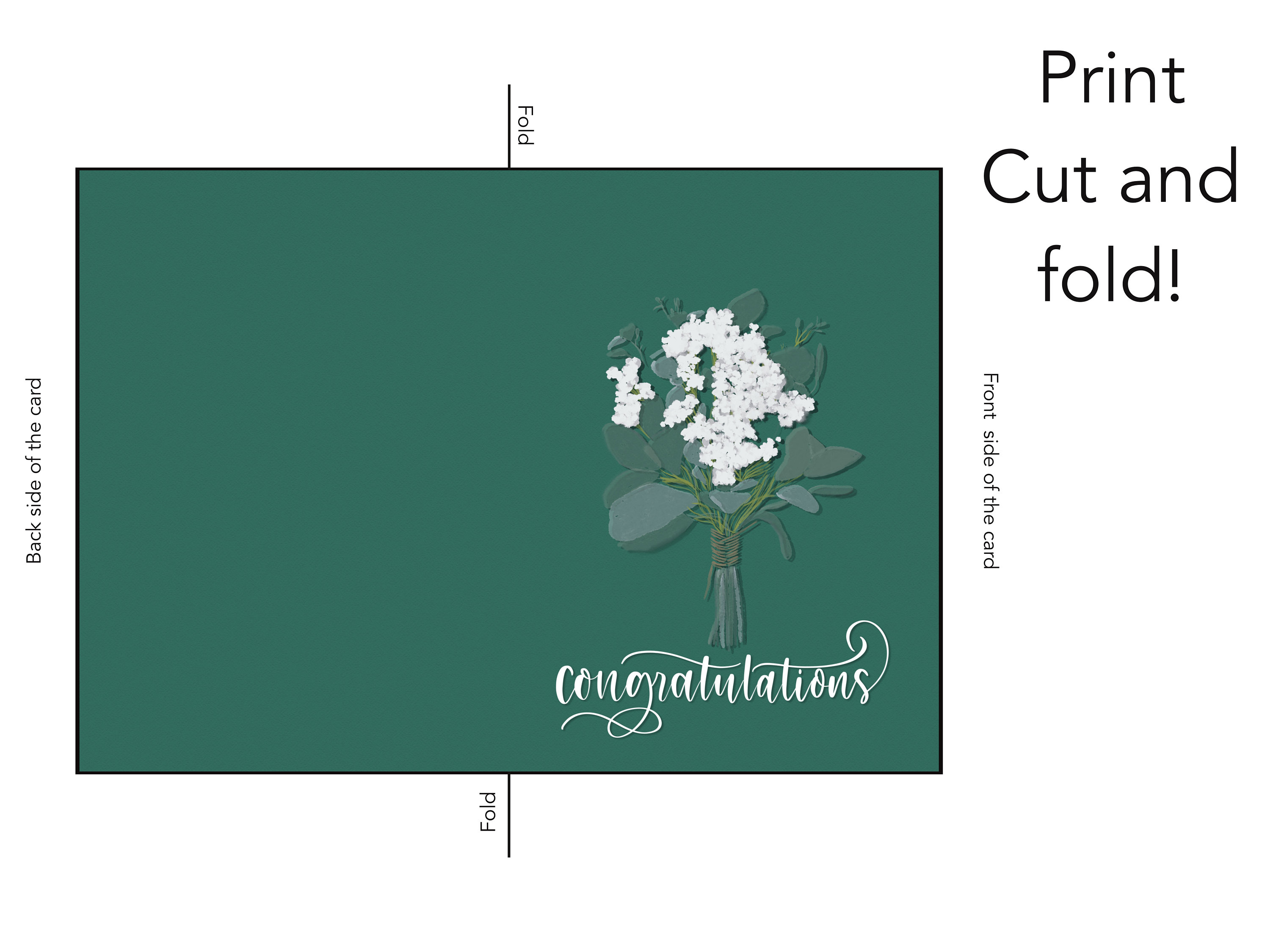 Printable Congratulations Greeting Card, Congrats Greeting Card, Floral ...